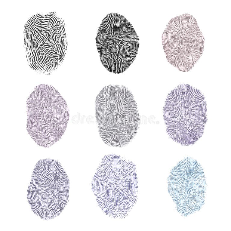 Set of Fingerprints for Design Projects - Vector Illustration Stock ...