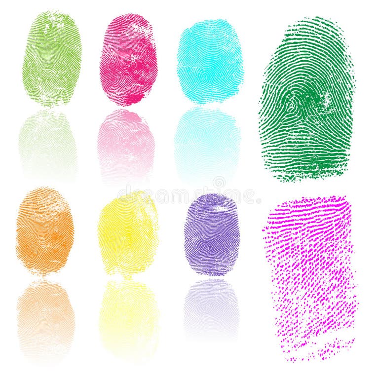 Set of Fingerprints, Vector Illustration Stock Vector - Illustration of ...