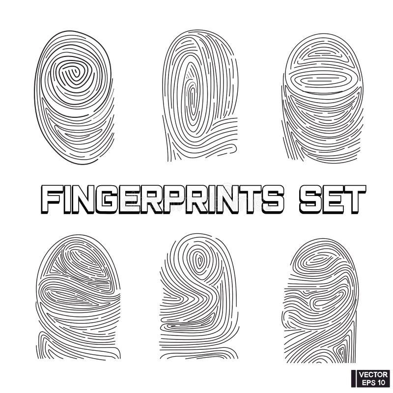 Set of fingerprints stock vector. Illustration of authorization - 178037251