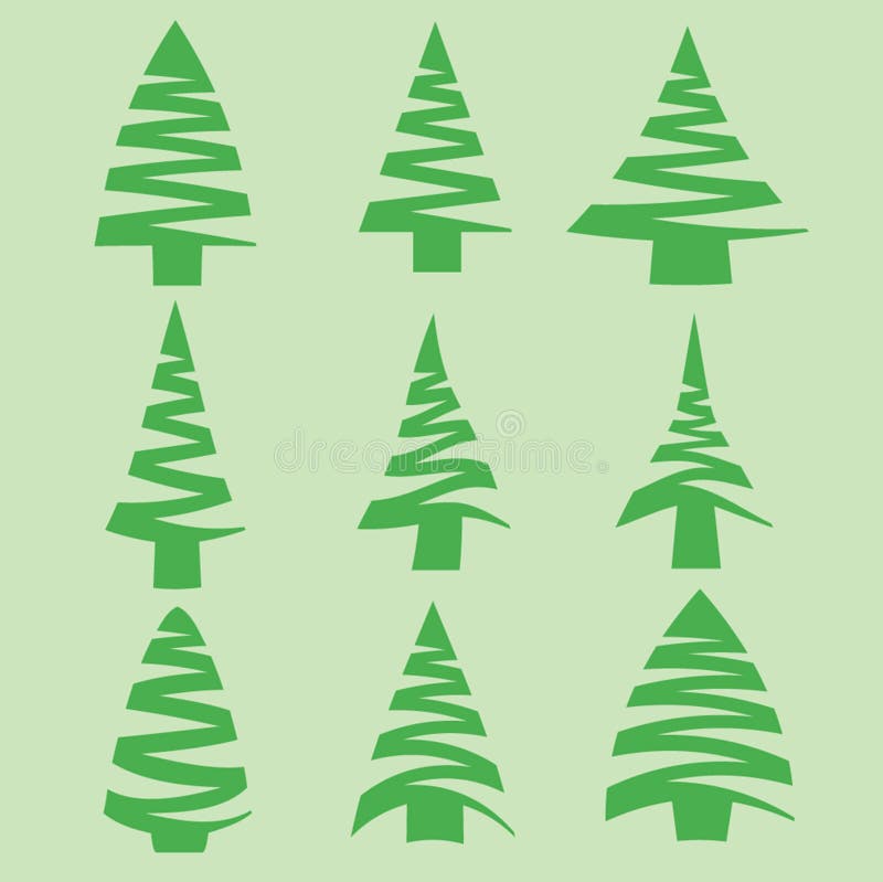Set of fir trees stock vector. Illustration of green - 79842394