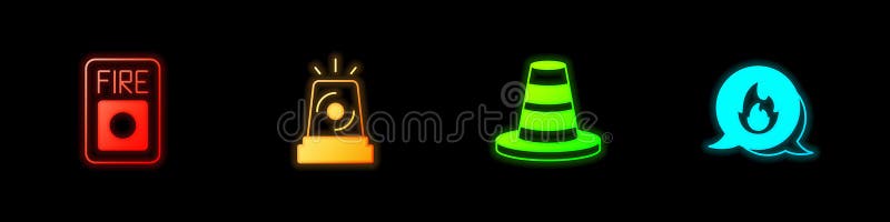 Set Fire Alarm System, Flasher Siren, Traffic Cone and Emergency Call ...
