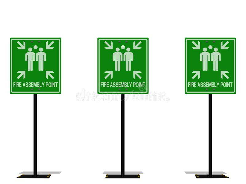 Fire Assembly Point Sign, Gathering Point Signboard, Emergency ...