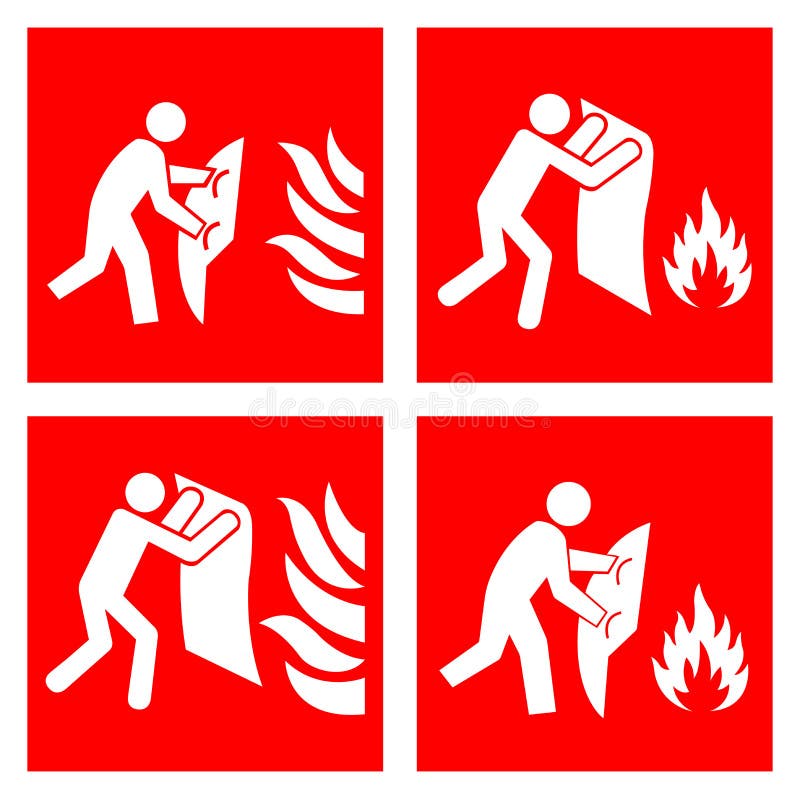 Set of Fire Blanket Symbol Sign, Vector Illustration, Isolate on White ...