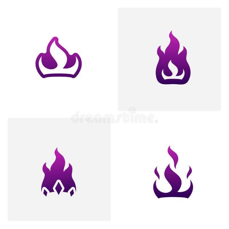 Fire Crown Logo Designs Concept Vector. Flame Crown Logo Template ...
