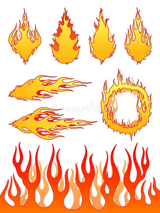 Set of Fire Elements stock vector. Illustration of bright - 54804731