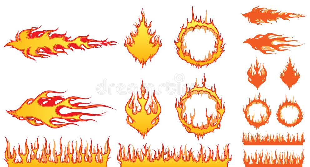 Set of Fire Elements stock vector. Illustration of bright - 54804731