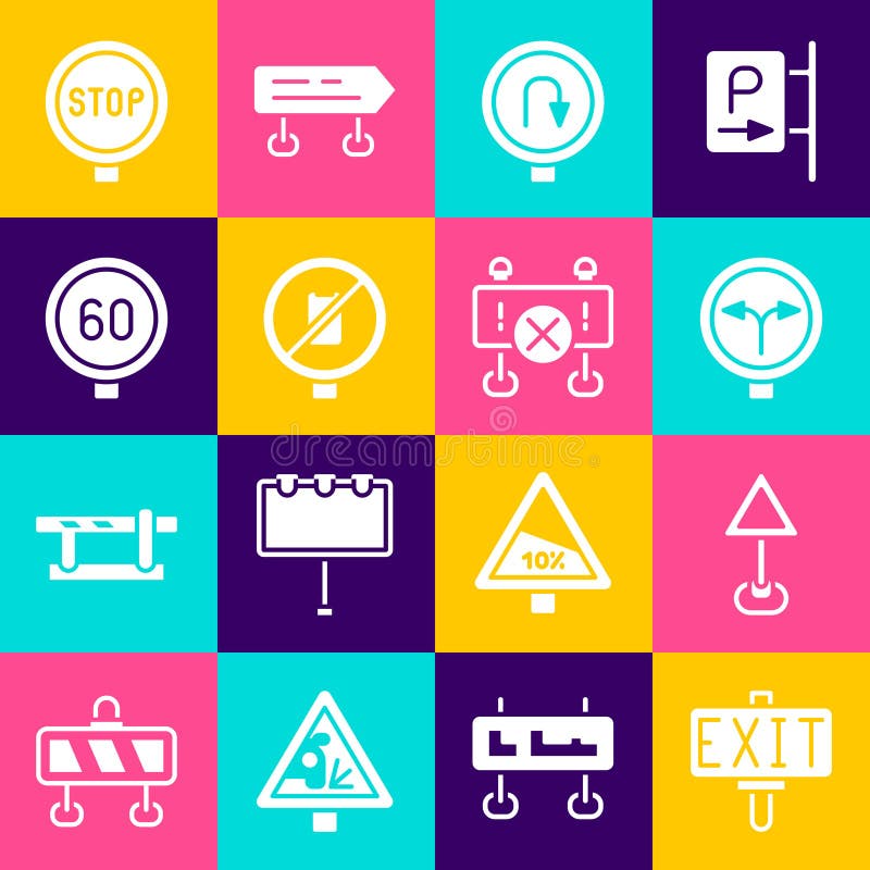 Set Fire Exit, Triangle Warning Blank, Fork the Road, Turn Back Sign ...