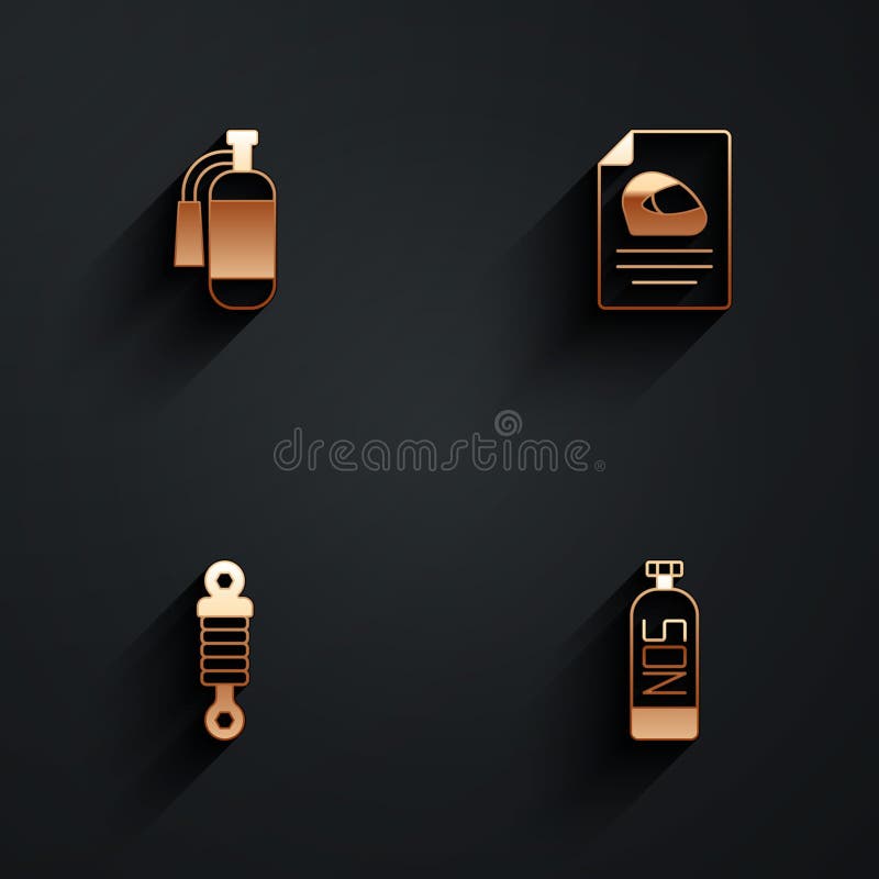 Set Fire Extinguisher, Racing Helmet, Shock Absorber and Nitrous Oxide ...