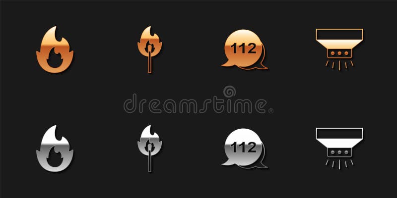 Set Fire Flame, Burning Match with Fire, Emergency Call and Sprinkler ...