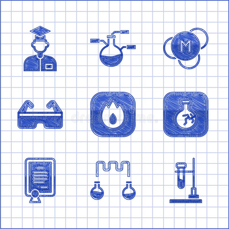 Set Fire Flame, Test Tube and Flask, on Fire, Cracked, Certificate ...