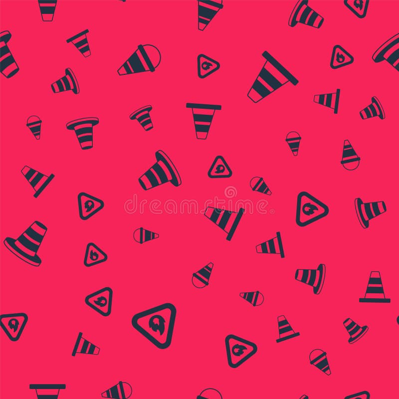 Set Fire Flame in Triangle, Cone Bucket, Traffic and on Seamless ...