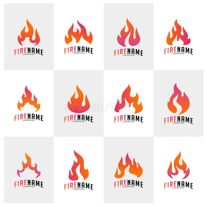 Fire Flames Logo Vector. Logo Design Inspiration Vector Icons Stock ...