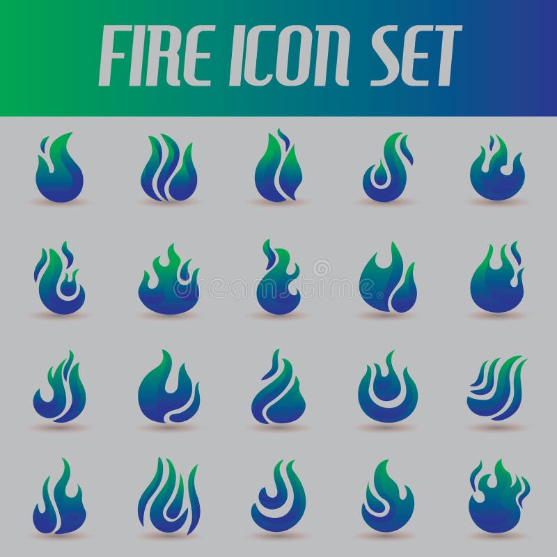 Set of Fire Flames. Vector Illustration Decorative Design Stock Vector ...