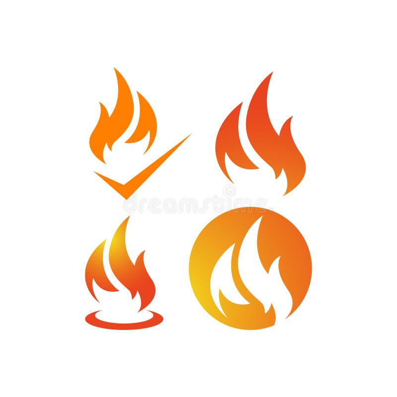 Set of Fire Flames Vector Logo Design Icons Elements Stock Vector ...