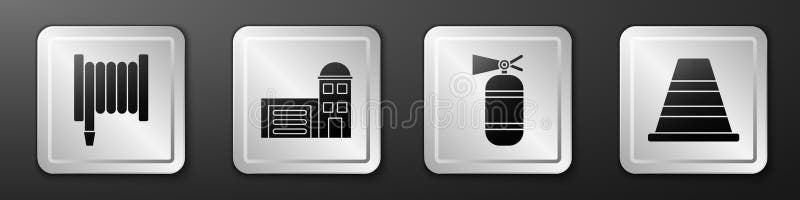 Set Fire Hose Reel, Building of Fire Station, Fire Extinguisher and ...