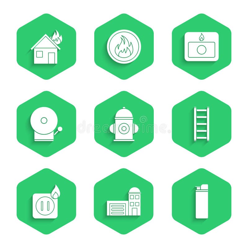 Set Fire Hydrant, Building of Fire Station, Lighter, Escape, Electric ...