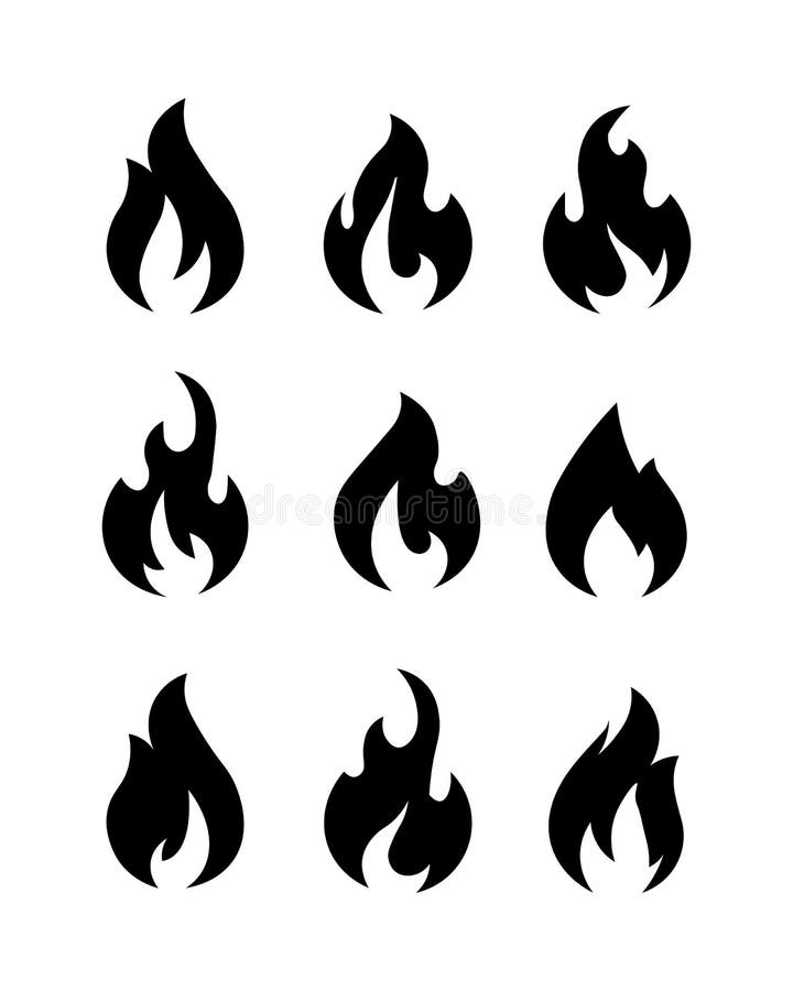 Set of Fire Icons. Vector Illustration Eps 10 Stock Illustration ...