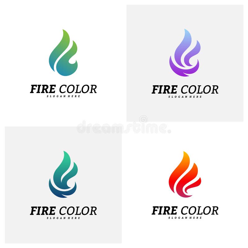 Set of Fire Logo Design Concepts. Flame Logo Template Vector Stock ...