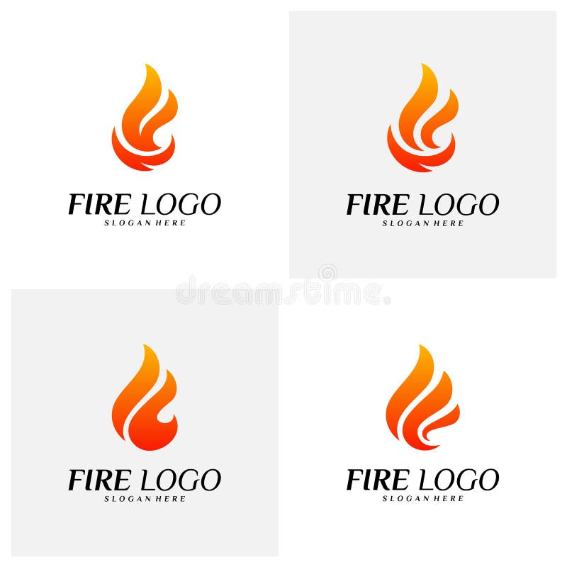 Set of Fire Logo Design Concepts. Flame Logo Template Vector Stock ...