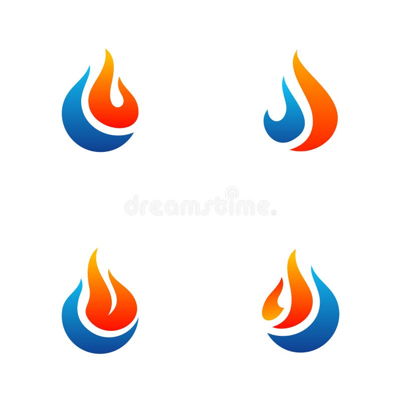 Set of Fire Logo Vector. Flame Logo Design Template Stock Vector ...