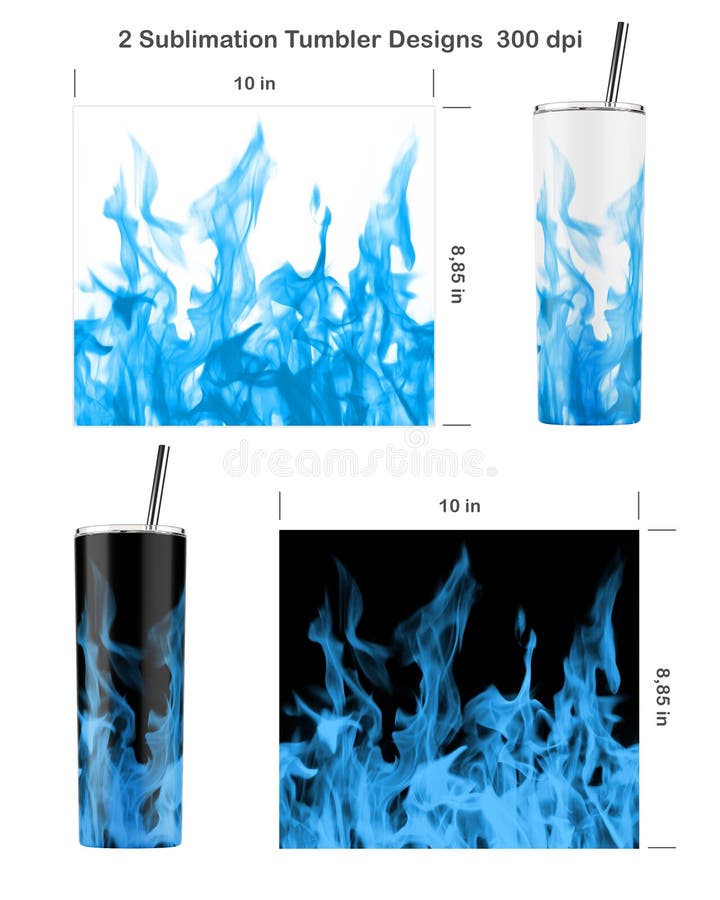 Set of 2 Fire Patterns on White and Black Background. Seamless ...