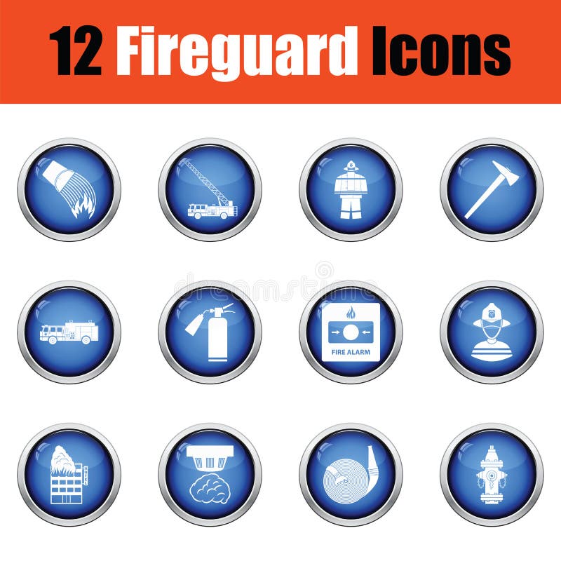 Set of fire service icons. stock vector. Illustration of icon - 77157357