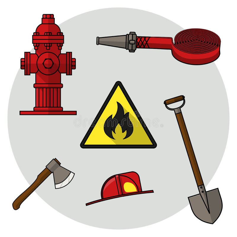 Set on Fire Service. Objects on a White Background Stock Vector ...