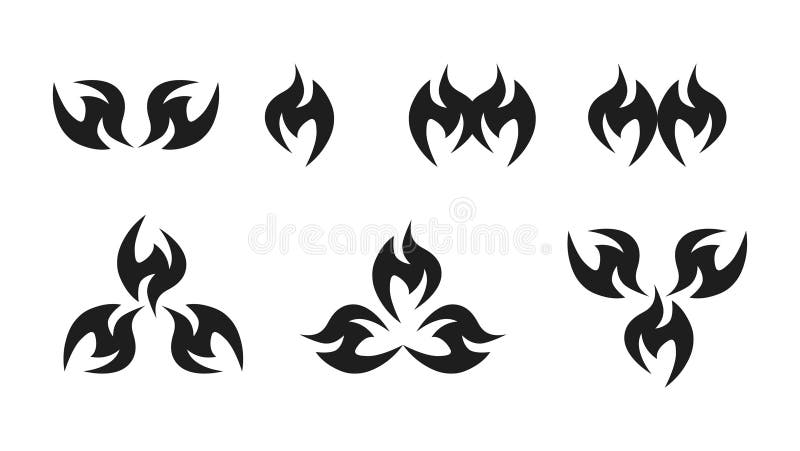 Set of FIre Shape Design - FIre Flame Design Stock Illustration ...
