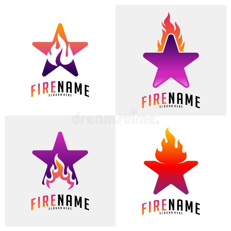 Set of Fire Stars Logo Vector. Logo Design Inspiration Vector Icons ...