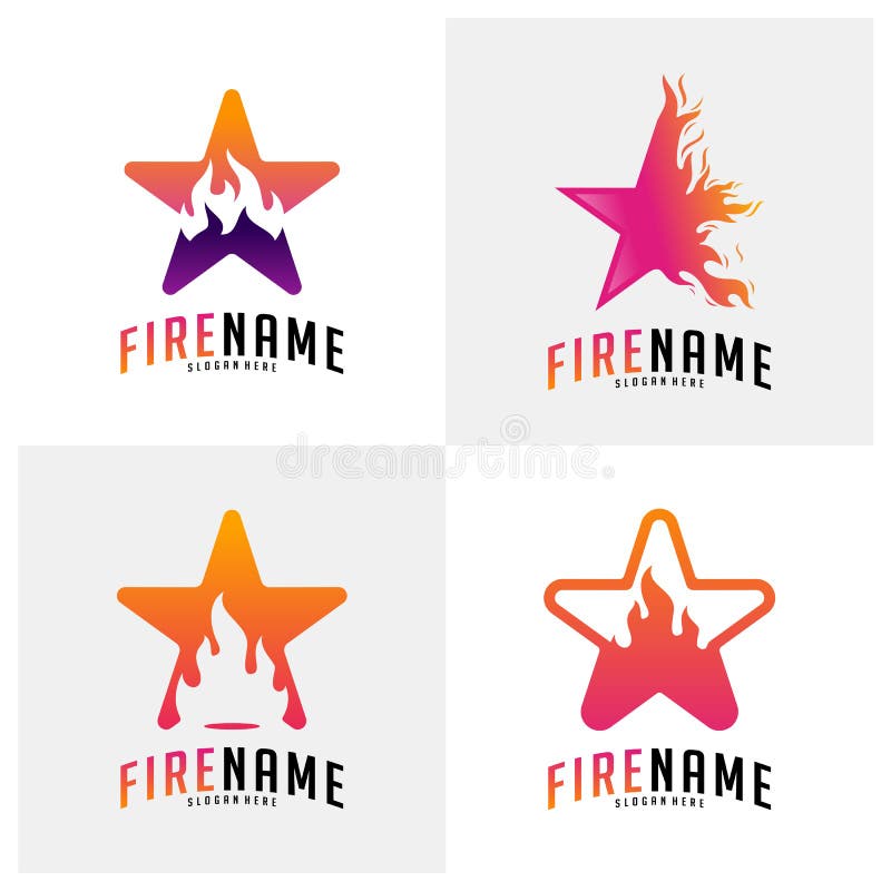 Set of Fire Stars Logo Vector. Logo Design Inspiration Vector Icons ...