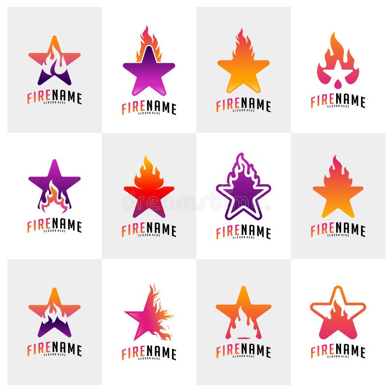 Fire Stars Logo Vector. Logo Design Inspiration Vector Icons Stock ...