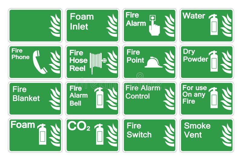 Set Fire Symbol Sign Board on White Background,vector Illustration ...