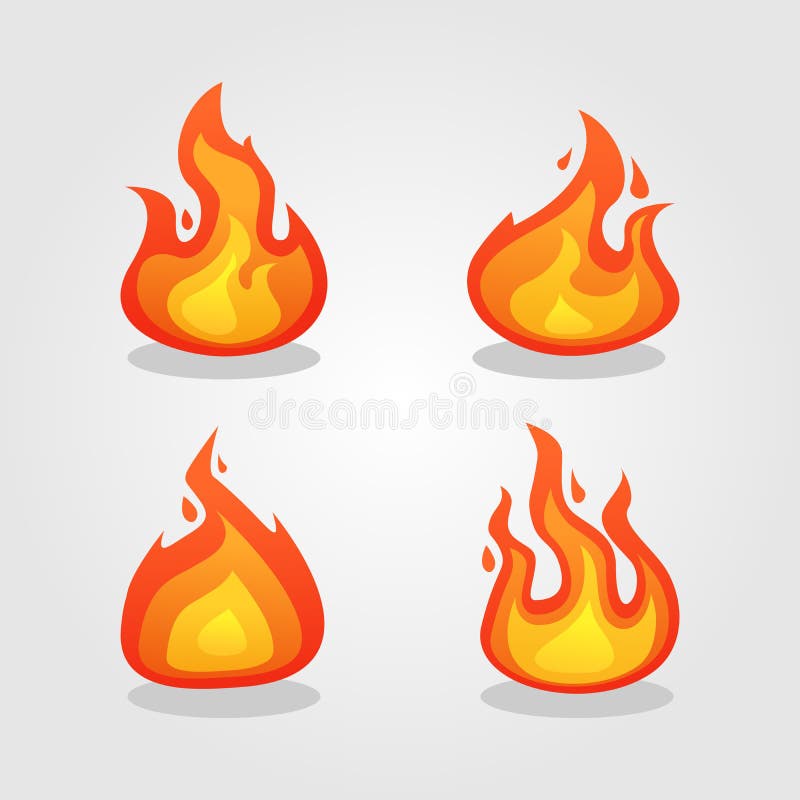 A Set of Fireball Vector Illustration with a Cartoon Style Stock Vector ...