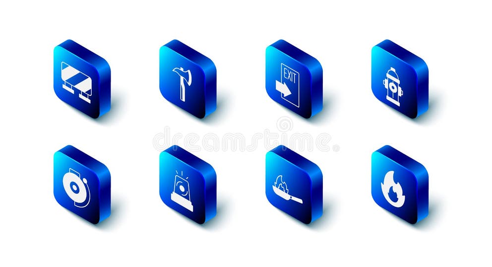 Firefighter Axe Exit Hydrant Flame Stock Illustrations – 372 ...