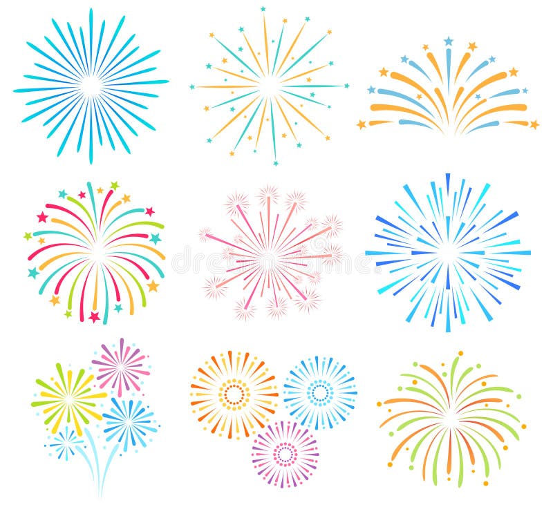 Fireworks Color Vector Illustration Stock Vector - Illustration of ...