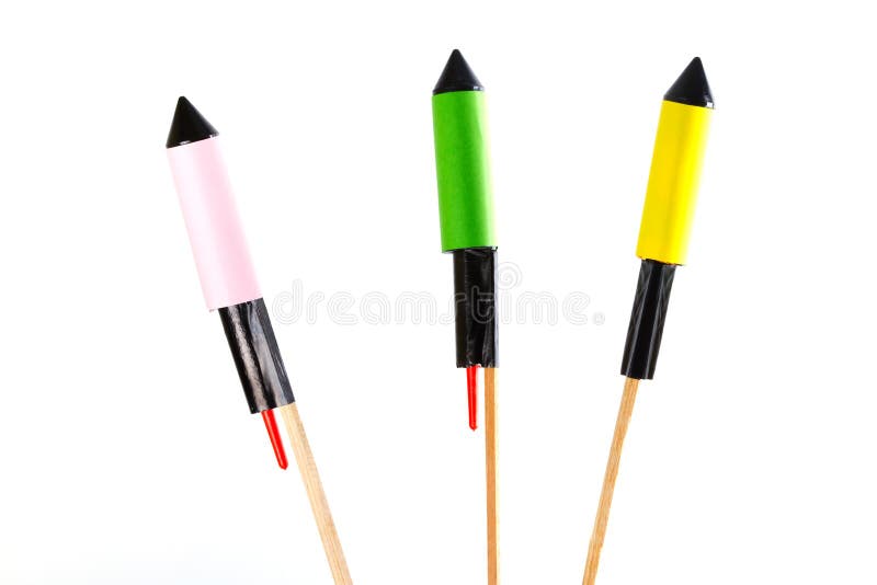 Set of fireworks on stick stock image. Image of color - 28501243