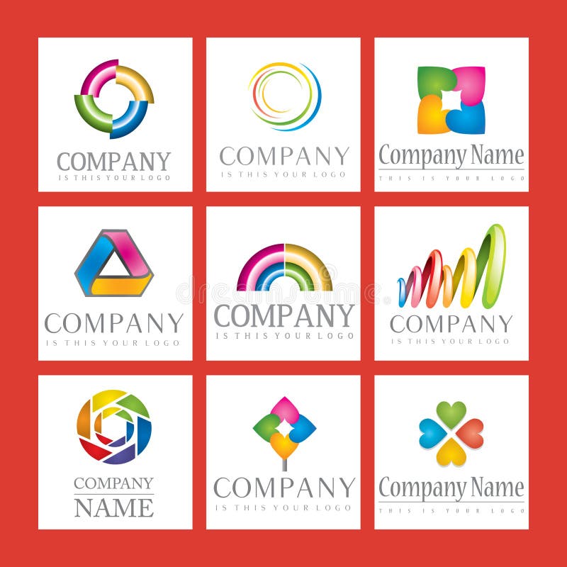 Bunte Firmen- Und Markenlogos Vektor Abbildung - Illustration von ikone ...