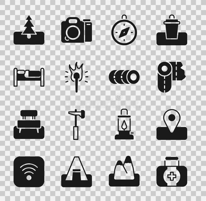 Set First Aid Kit, Location for Camping, Paper Towel Roll, Compass ...