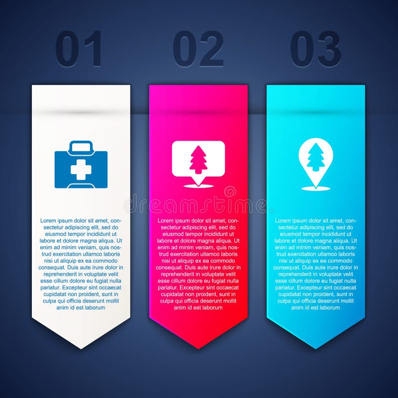 Set First Aid Kit, Location of the Forest and . Business Infographic ...