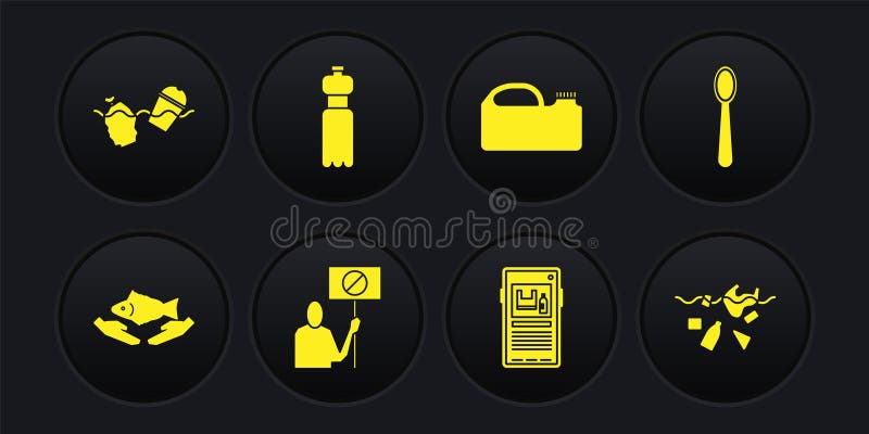 Set Fish Care, Disposable Plastic Spoon, Nature Saving Protest, Stop ...