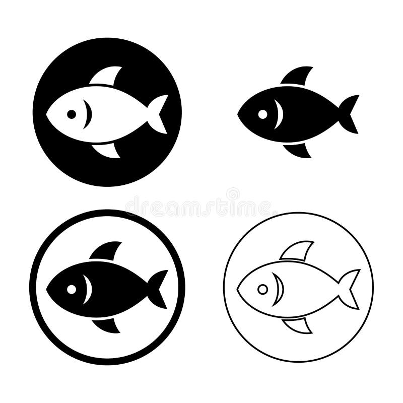 Fish Icon or Pictogram Vector Illustration Isolated on White Background ...