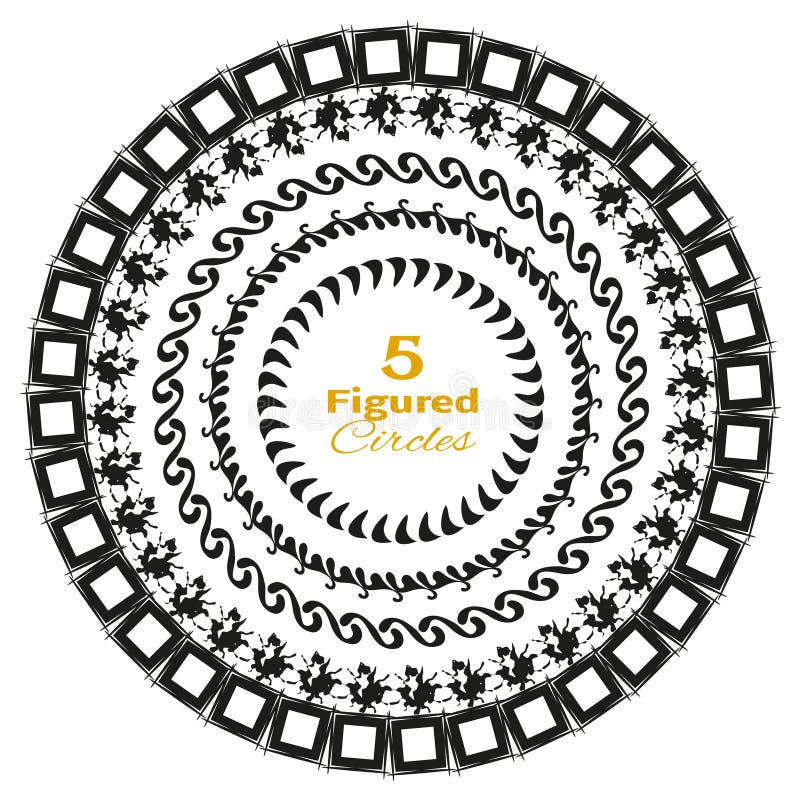 Set of Five Abstract Vector Circles on White. Stock Vector ...