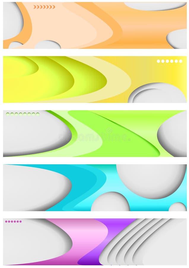 Set of five banners stock vector. Illustration of card - 26553960