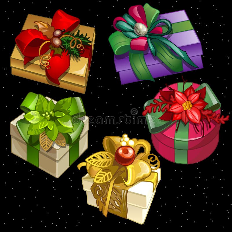 Five boxes stock illustration. Illustration of packaging - 7550379