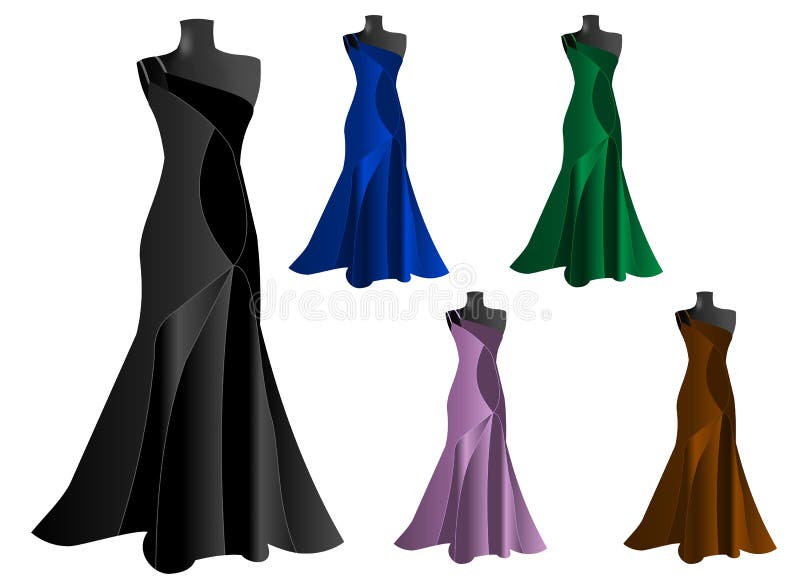 Set of dresses stock vector. Illustration of couture - 18217662