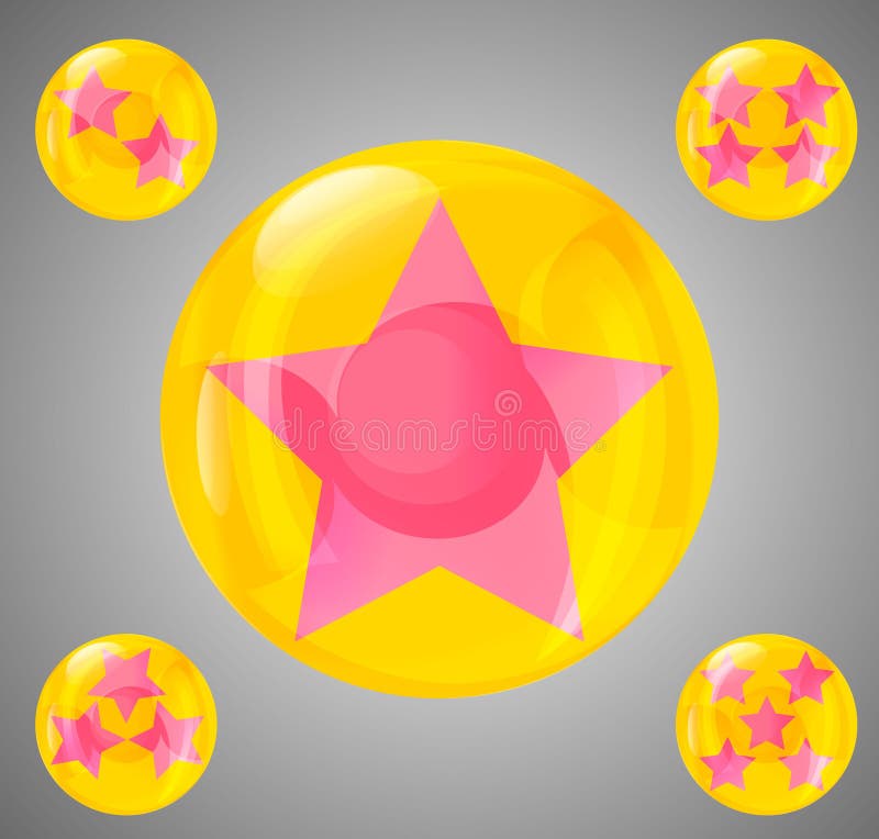 A Set of Five Glossy Balls with Stars from Stock Vector - Illustration ...