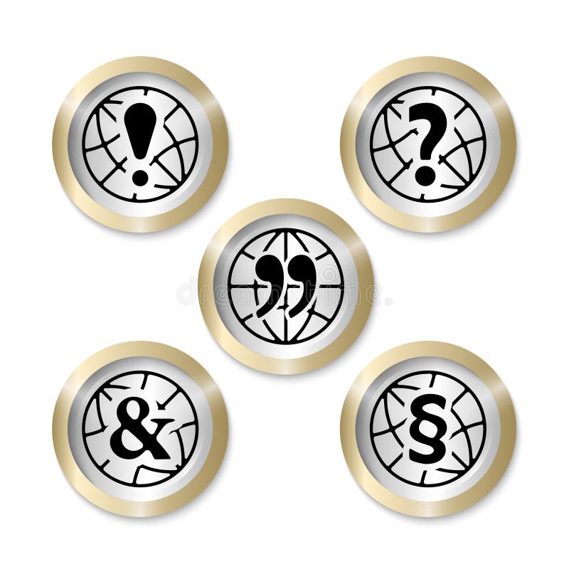 Set of five icons stock vector. Illustration of letters - 68427420