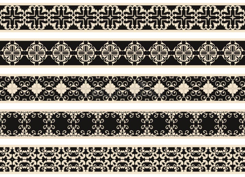 Seamless Decorative Borders Stock Vector - Illustration of abstract ...