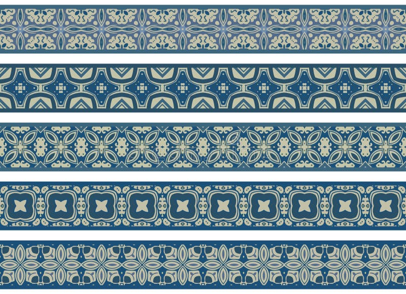 Five Illustrated Decorative Borders Stock Vector - Illustration of ...