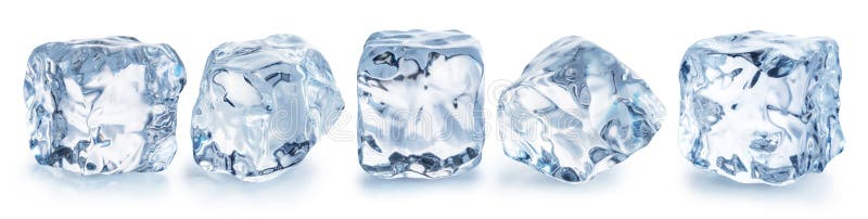Set of Five Perfect Ice Cubes. File Contains Clipping Paths Stock Photo ...